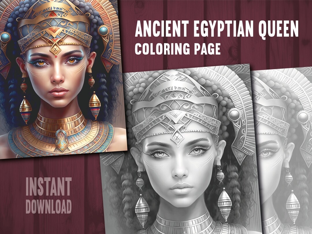 Ancient Egyptian Queen Coloring Page - Adults Kids Coloring Page ...