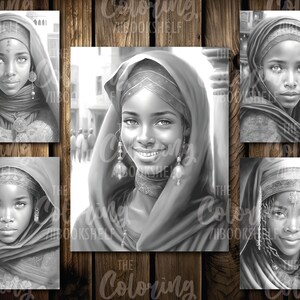 20 Beautiful Tuareg Women Coloring Book - Adults Kids Coloring Pages ...