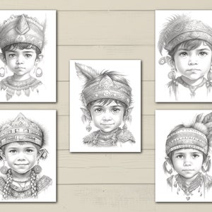 25 Cute Aztec Boys Coloring Book - Adults Kids Coloring Pages, Instant ...