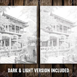 25 Old Chinese Houses Coloring Book Adults Kids Coloring - Etsy