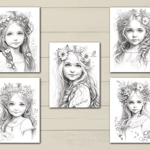 25 Young Flower Girls Coloring Book - Adults Kids Coloring Pages ...