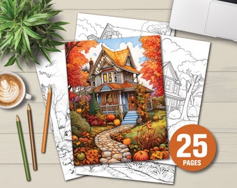 35 French House Coloring Book - Adults Coloring Pages, Instant Download ...
