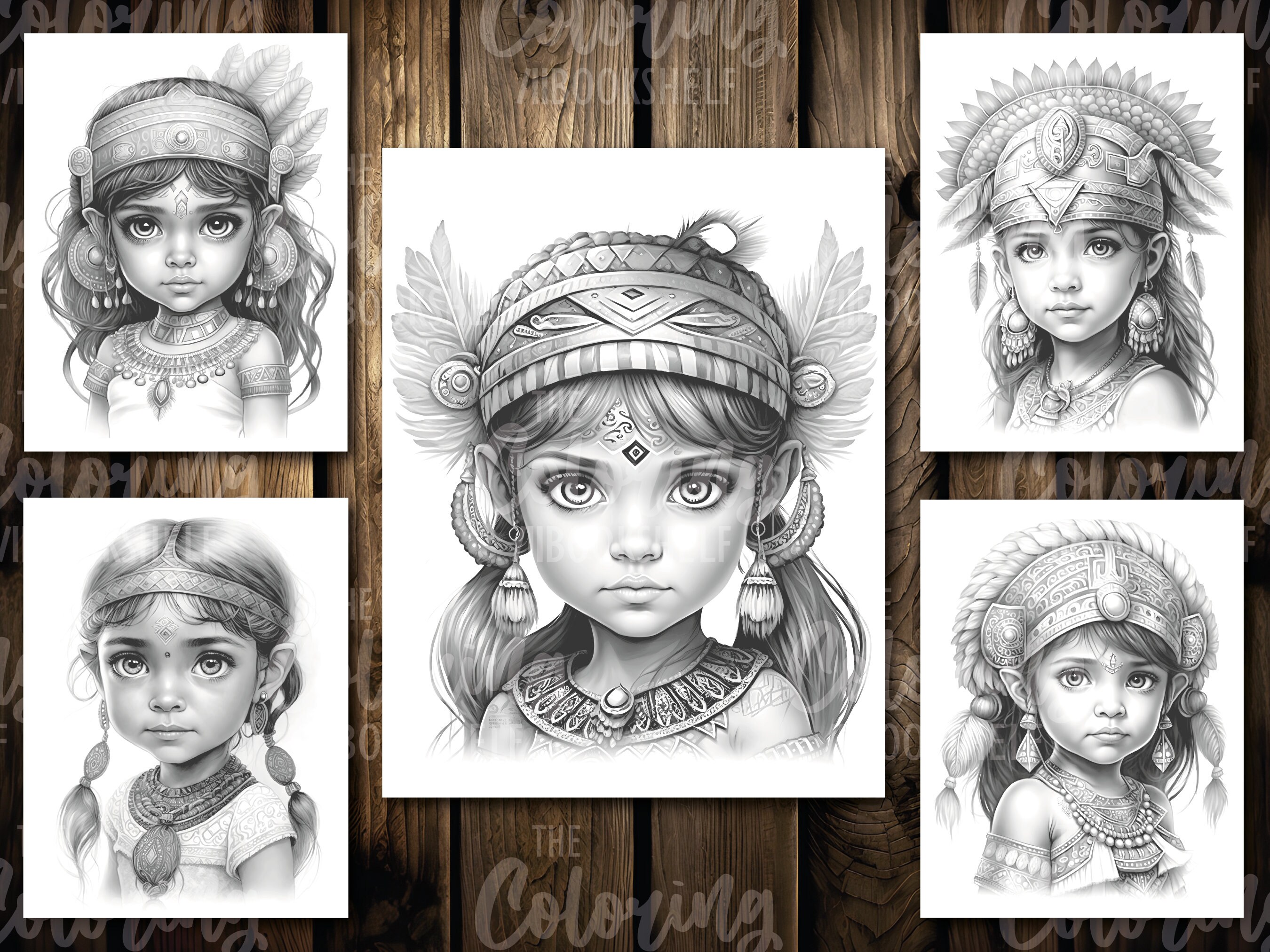25 Cute Aztec Girls Coloring Book Adults Kids Coloring - Etsy
