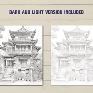 25 Old Chinese Houses Coloring Book - Adults Kids Coloring Pages ...