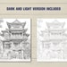25 Old Chinese Houses Coloring Book - Adults Kids Coloring Pages ...