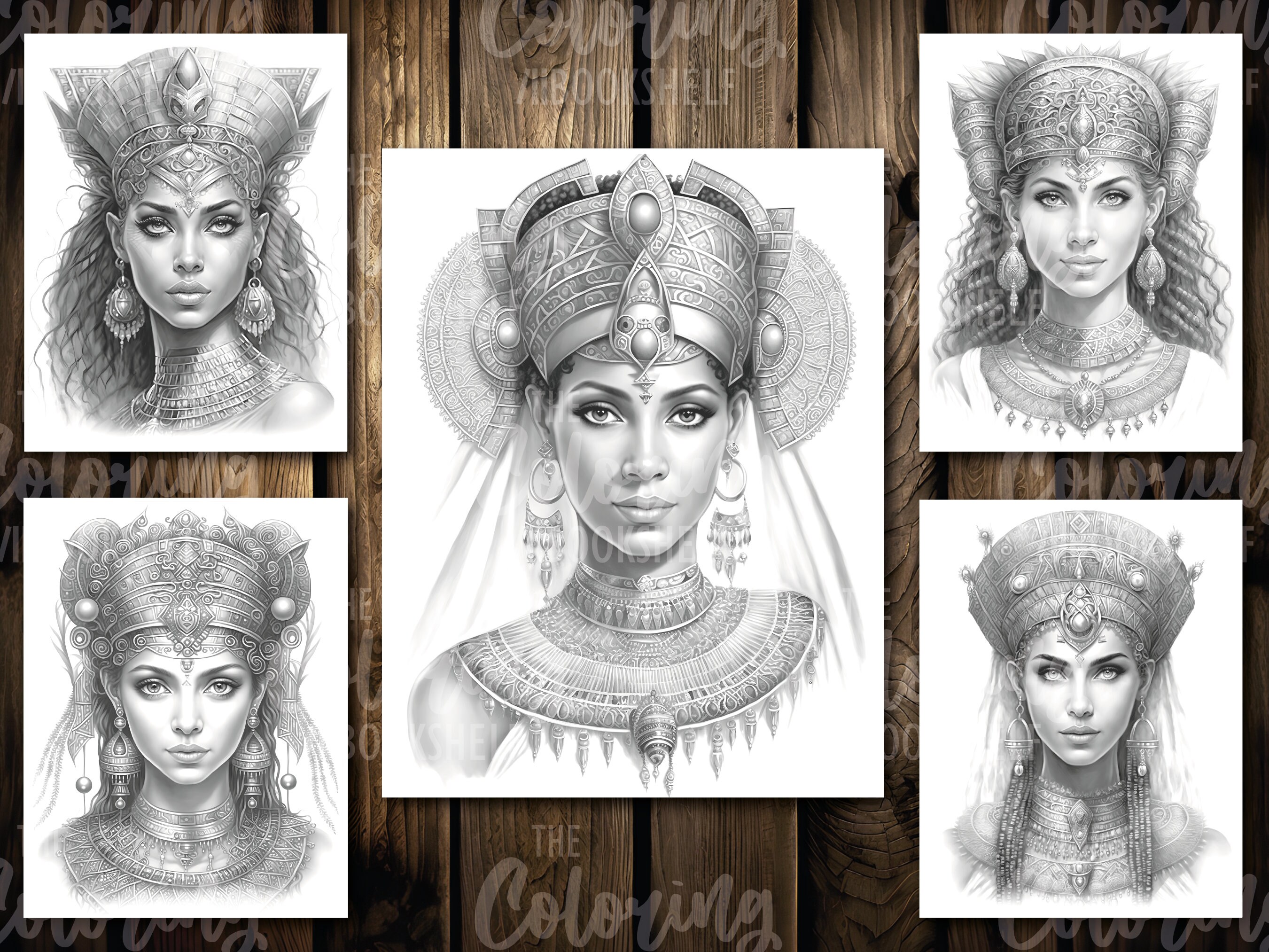 25 Ancient Egyptian Queens Coloring Book Adults Kids - Etsy