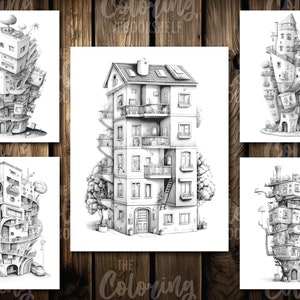 25 Little Condominiums Coloring Book Adults Kids Coloring - Etsy