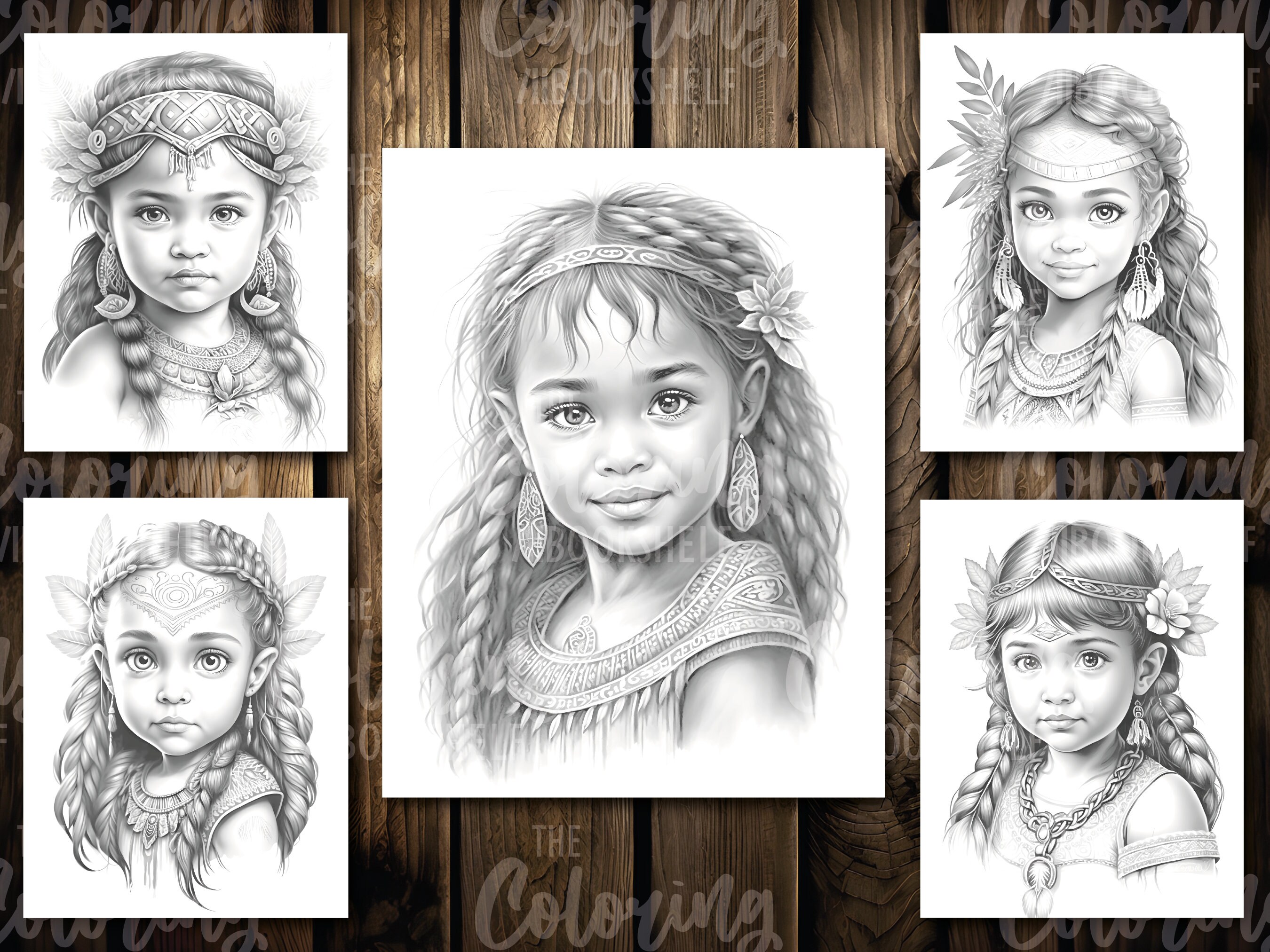 25 Cute Maori Girls Coloring Book Adults Kids Coloring - Etsy UK