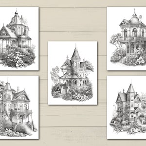 25 Intricate Garden Houses Coloring Book - Adults Kids Coloring Pages ...