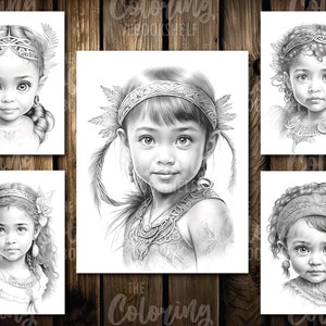 25 Cute Maori Girls Coloring Book Adults Kids Coloring - Etsy