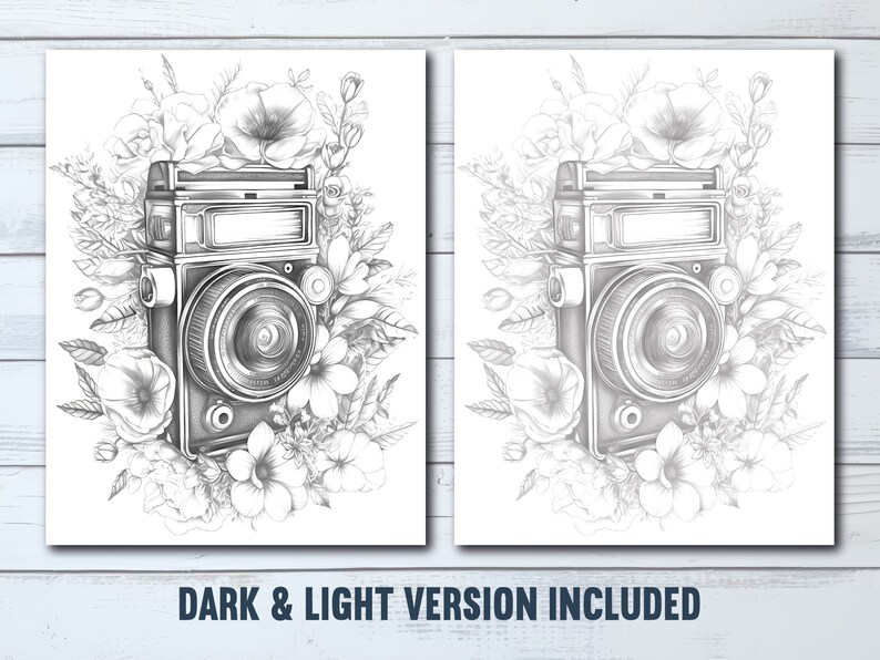 25 Vintage Flower Objects Coloring Book Adults Kids Coloring - Etsy