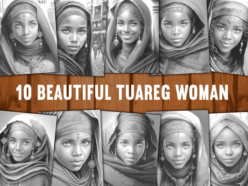 20 Beautiful Tuareg Women Coloring Book Adults Kids Coloring - Etsy
