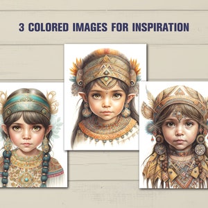 25 Cute Inca Girls Coloring Book - Adults Kids Coloring Pages, Instant ...