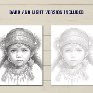 25 Cute Inca Girls Coloring Book - Adults Kids Coloring Pages, Instant ...