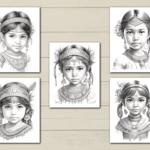 25 Cute Maya Girls Coloring Book - Adults Kids Coloring Pages, Instant ...
