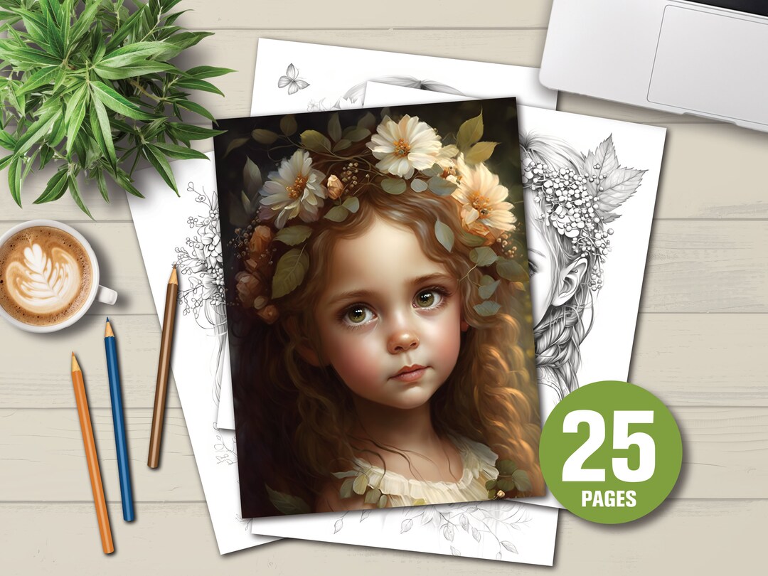 25 Young Flower Girls Coloring Book - Adults Kids Coloring Pages ...