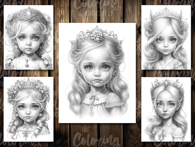 25 Cute Princess Girls Coloring Book Adults Kids Coloring - Etsy