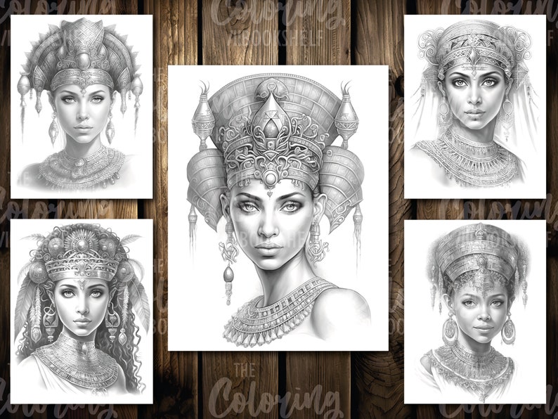 25 Ancient Egyptian Queens Coloring Book Adults Kids - Etsy