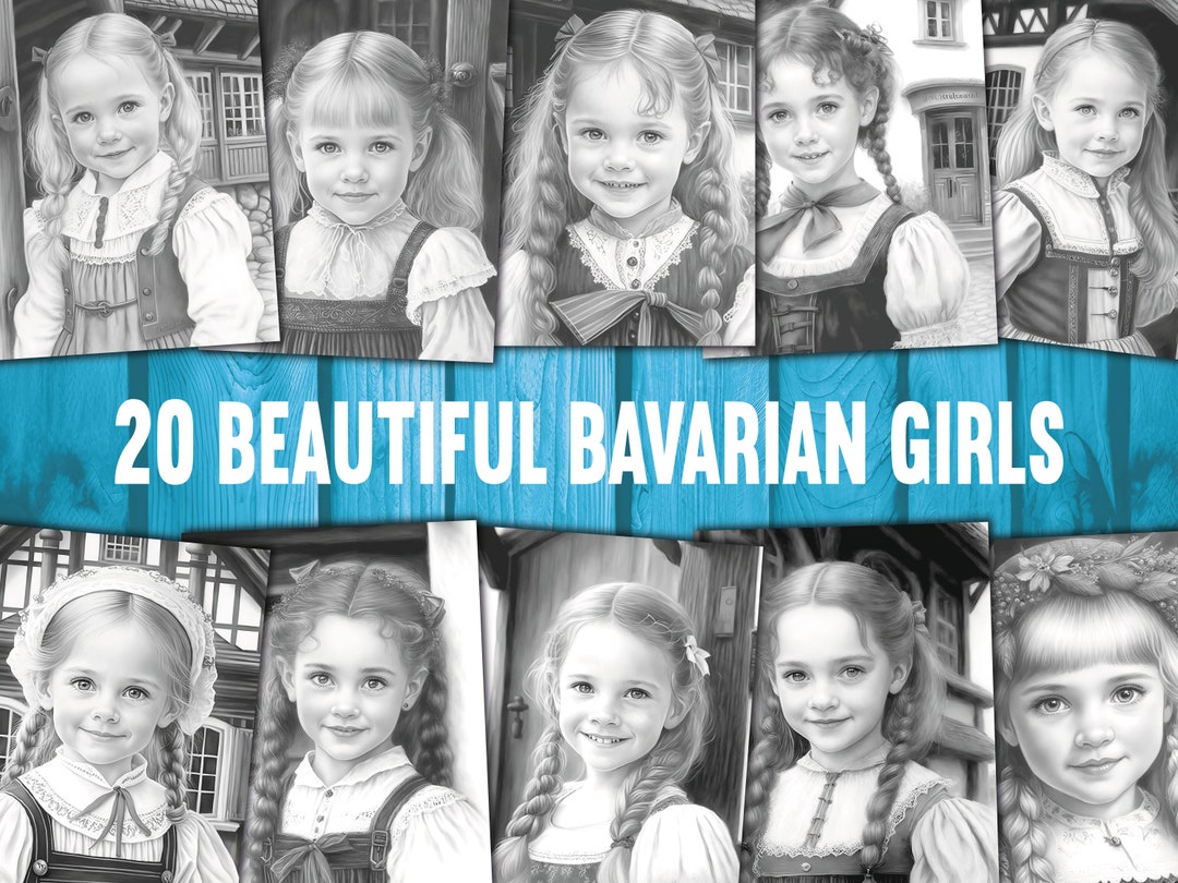 20 Beautiful Bavarian Girls Coloring Book - Adults Kids Coloring Pages ...