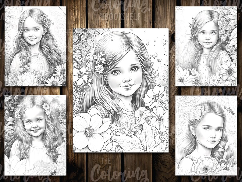 20 Beautiful Flower Girls Coloring Book - Adults Kids Coloring Pages ...