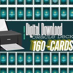 Cosmic Hints Oracle Double Deck of 160-cards . Digital Download. Print at Home Dual-sided ...