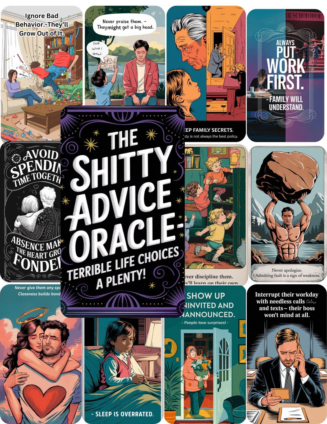 72 Card Oracle Deck, Tarot Deck Companion, Instant Digital Download, Printable, the Shitty ...