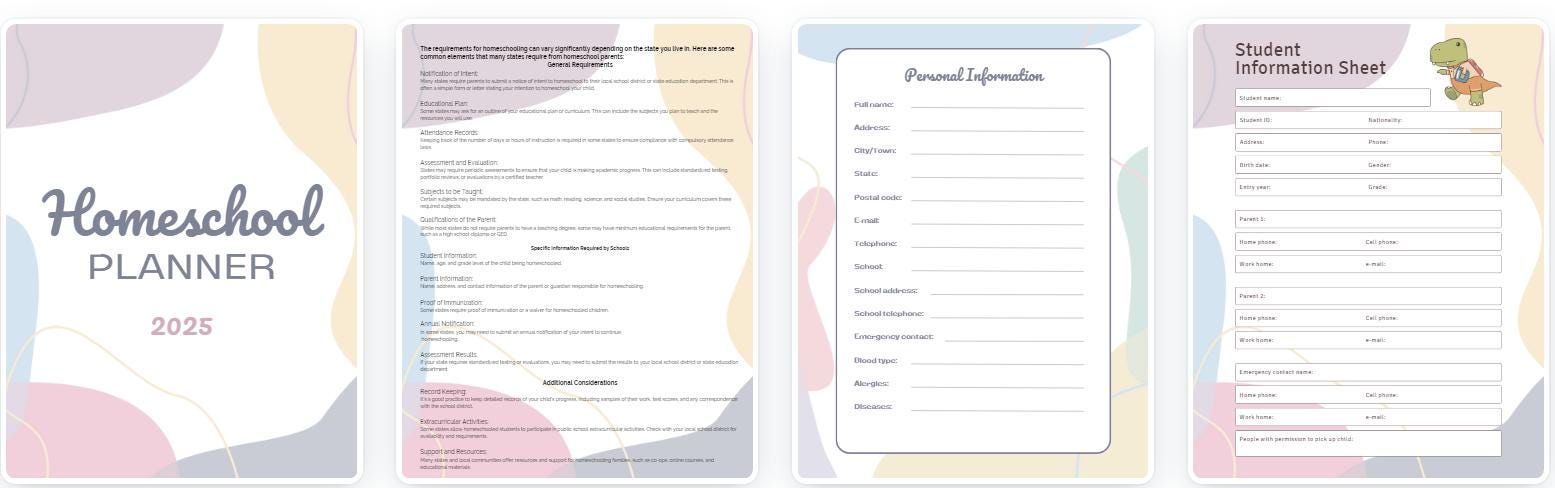 Ultimate 2025 Homeschool Planner Binder Log Pages Digital Download ...