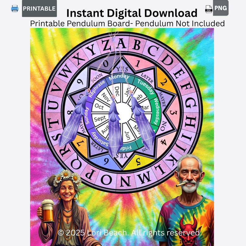 Printable Pendulum Board -instant Digital Download| Divination Tool ...