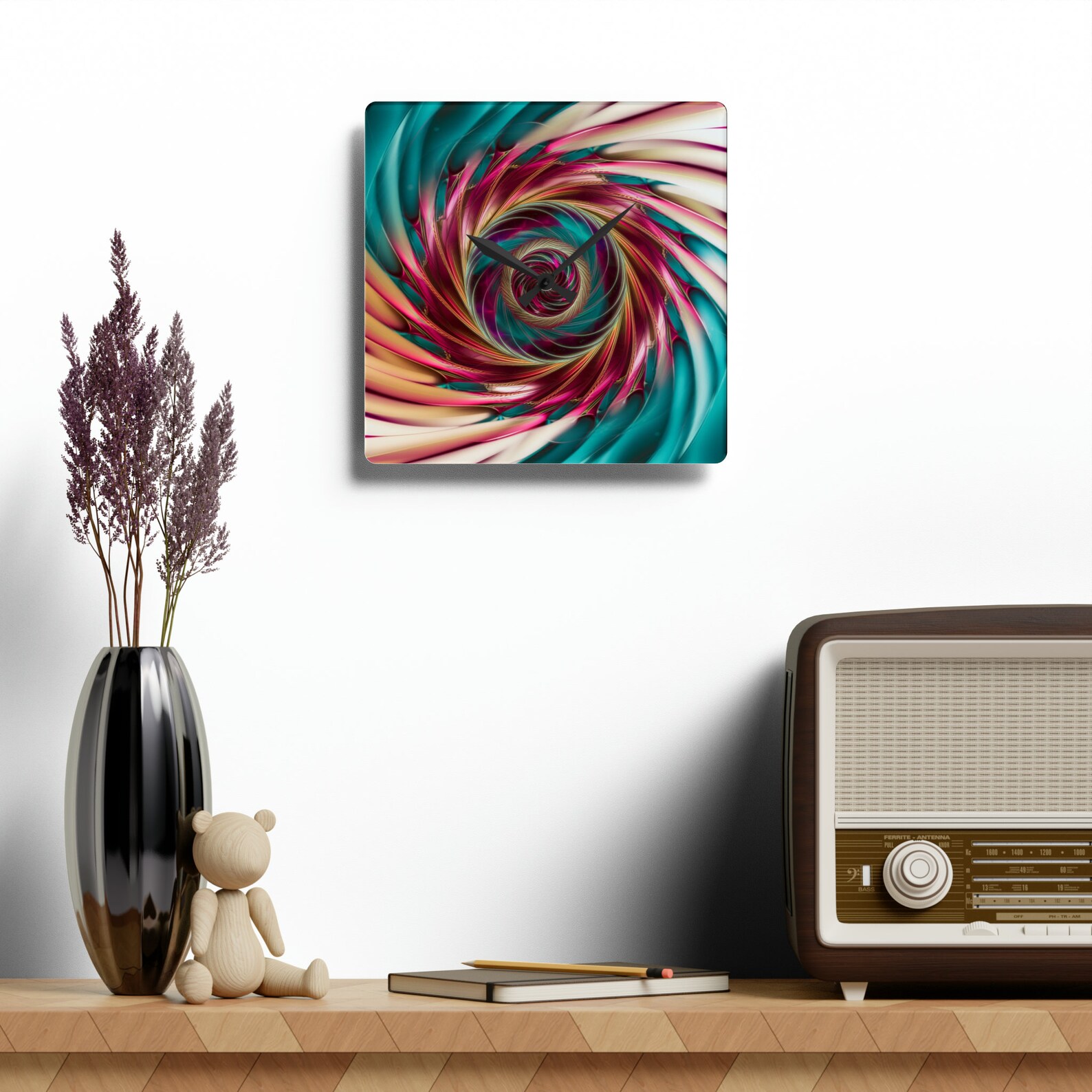 Wall Clock Abstract Interior Battery Operated Unique Wall Clock Gift ...