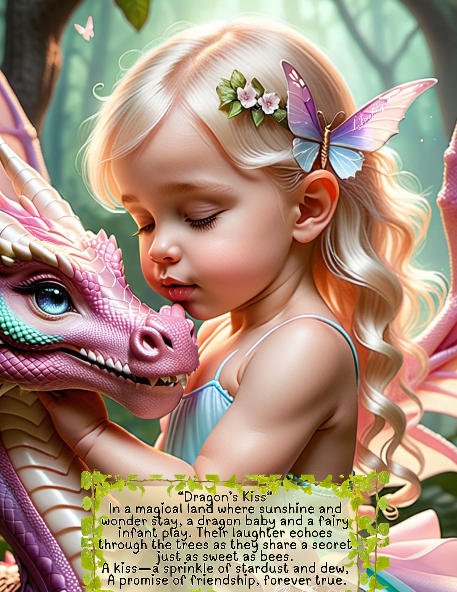 Dragon Baby Fairy Child Printable Wall Poster 3 8.5x 11, 3 24x36 Digital Download Print at Home ...