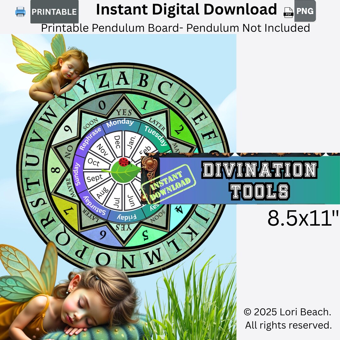 Printable Pendulum Board -instant Digital Download| Divination Tool ...