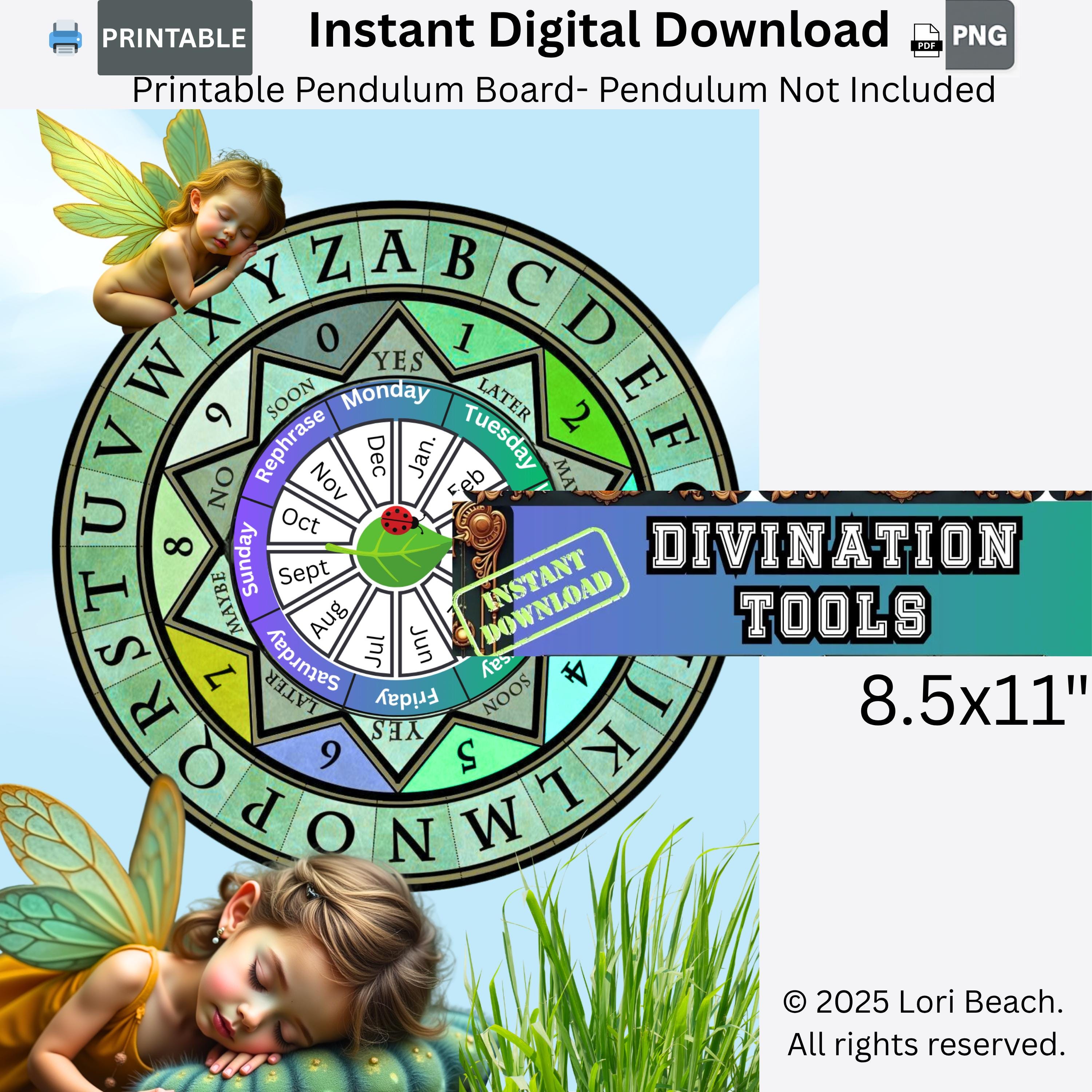 Printable Pendulum Board -instant Digital Download| Divination Tool ...