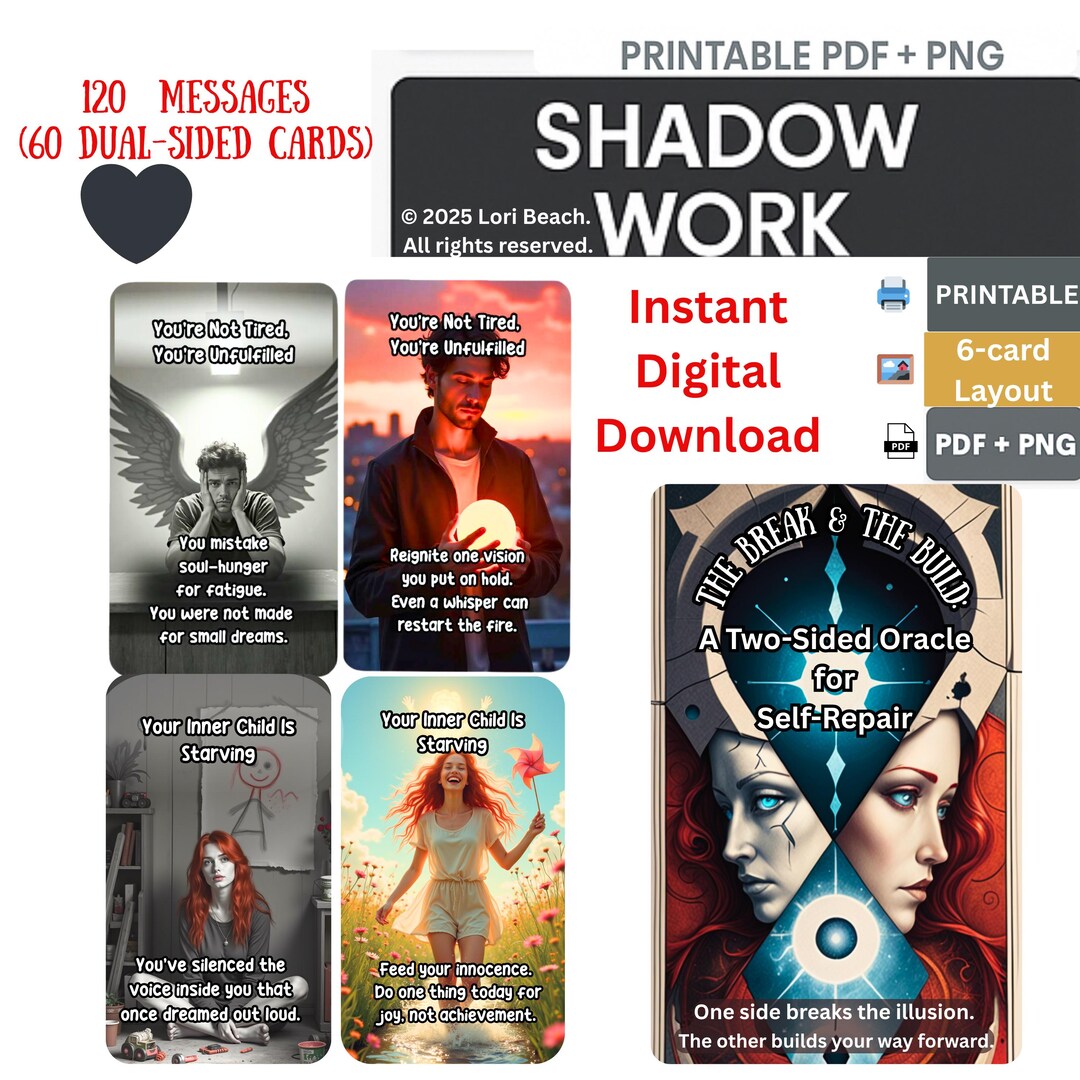 Printable Oracle Deck: Break & Build - Shadow Work, Self-healing (PDF ...