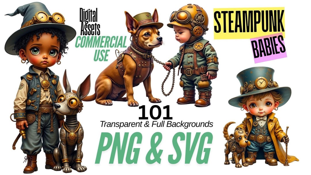 101 Steampunk Babies Transparent PNG, SVG Assets, Commercial Use, Print ...