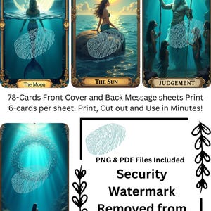 Tarot Digital Download 78-cards Mermaid Merfolk Tarot Deck, Print at ...