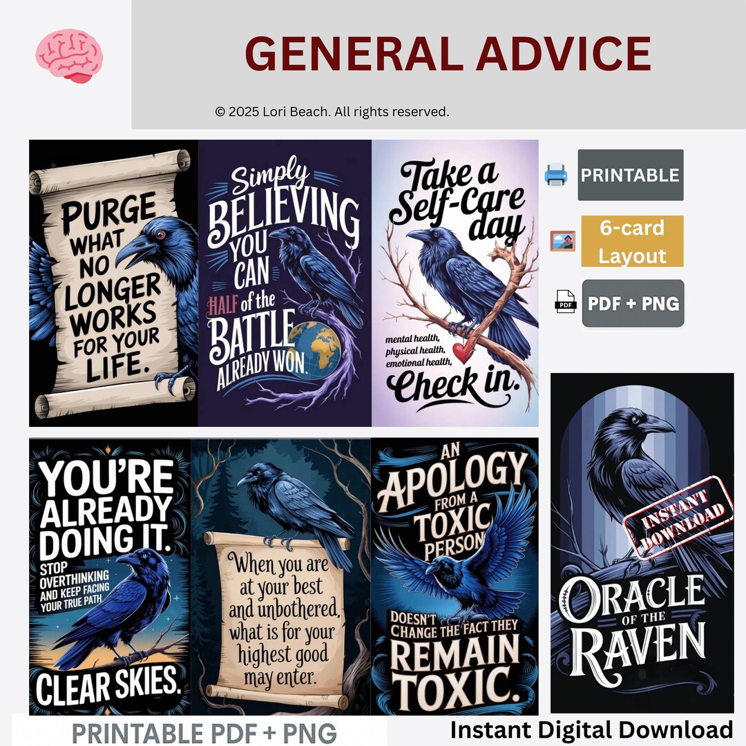 Oracle of the Raven Deck: 60 Printable Cards (digital Download) - Etsy