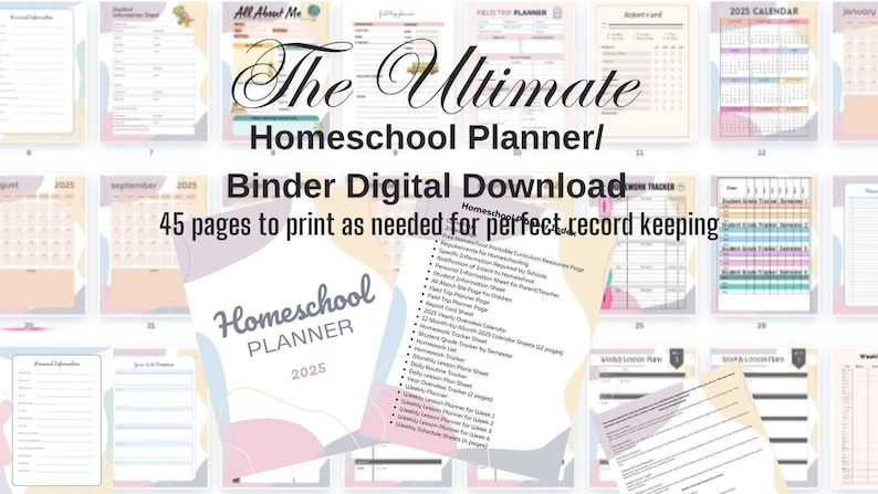 Ultimate 2025 Homeschool Planner Binder Log Pages| Digital Download ...