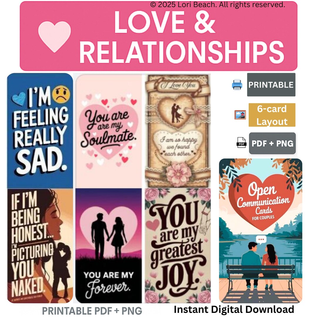 Couples Communication Cards: Printable Relationship Deck (digital ...