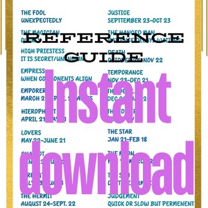 Tarot Timing Reference Guide and Color Chart Meanings in Tarot ...