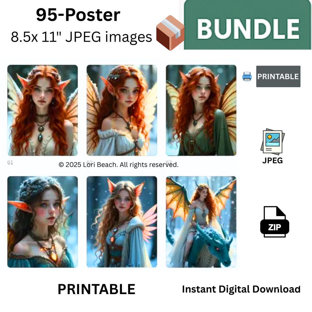 Fairycore Poster Bundle: 95 Elven Portrait Prints (digital Download) - Etsy