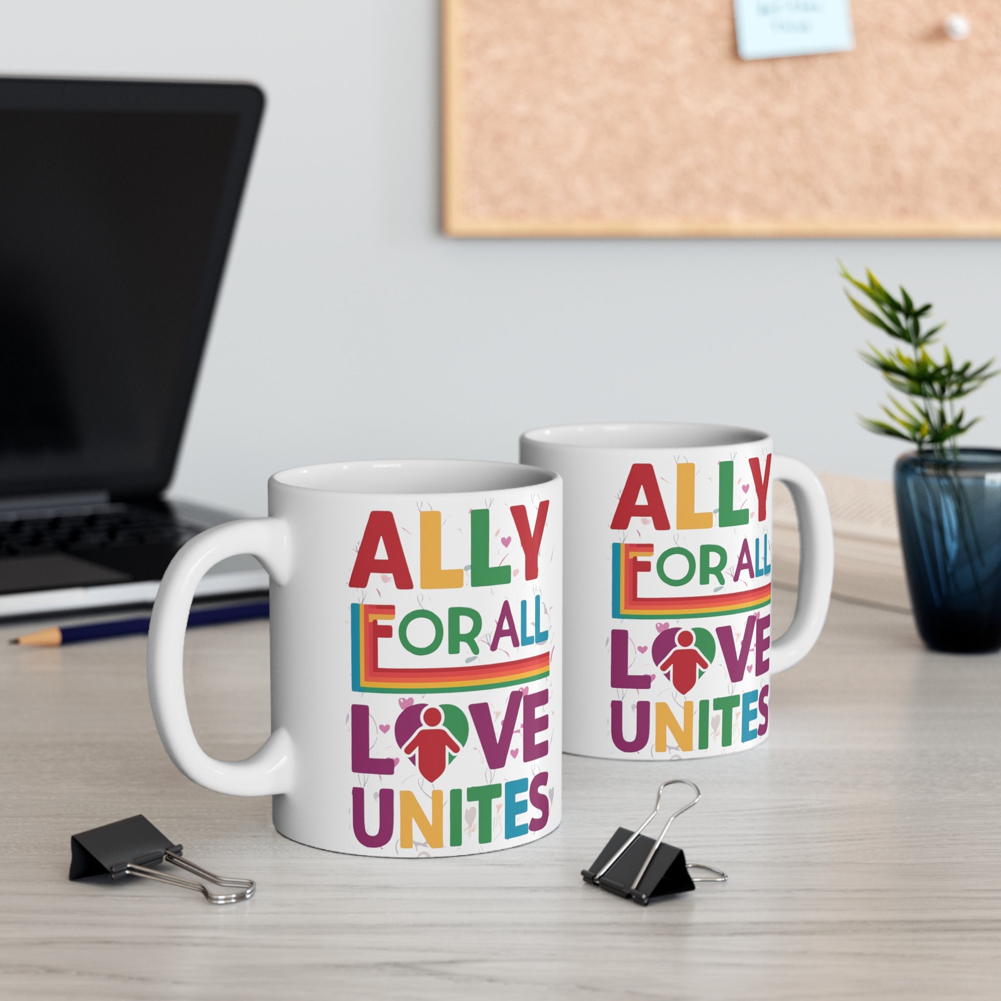 Pride Month Ally for All Love Unites Coffee Tea Gay Pride Ally Gift Mug ...