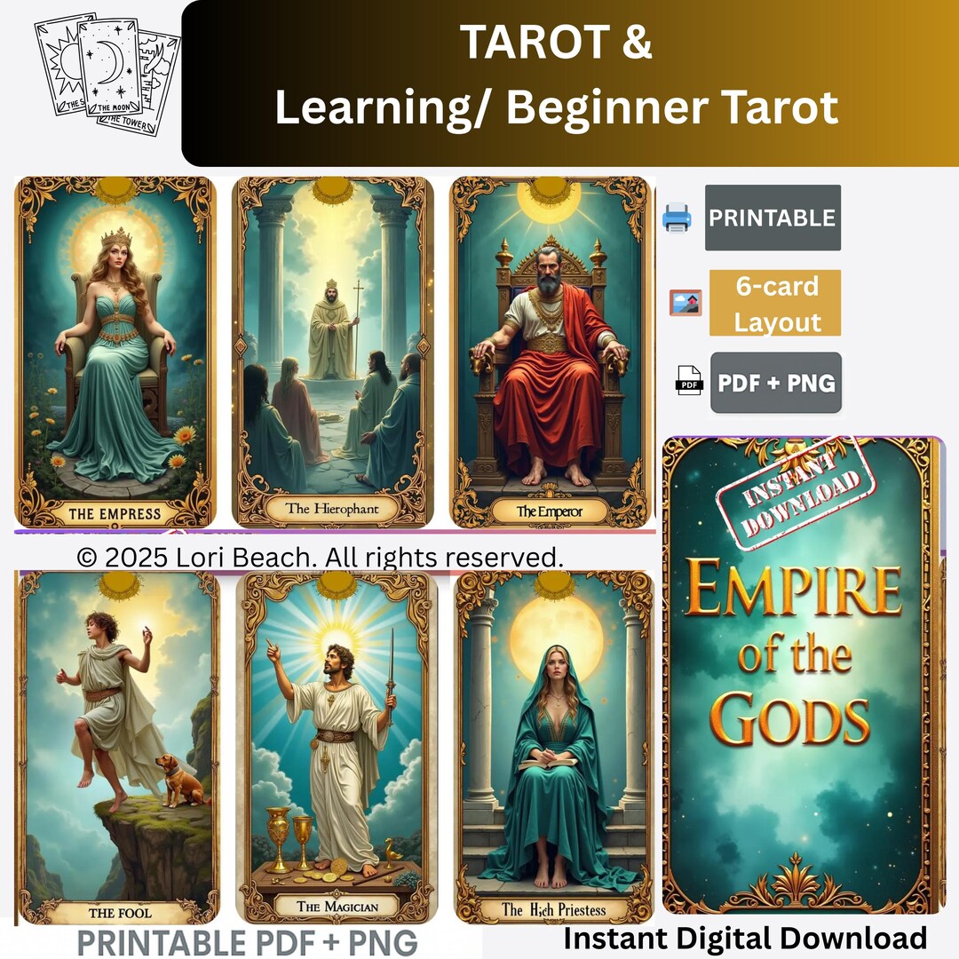 Empire of the Gods Tarot Deck: Printable Cards (digital Download) - Etsy