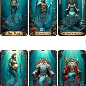 Tarot Digital Download 78-cards Mermaid Merfolk Tarot Deck, Print at ...