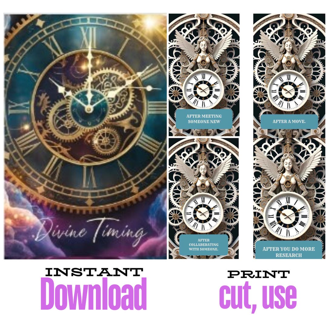 Divination Printable Oracle Timing Deck Print at Home, 78-card Deck ...