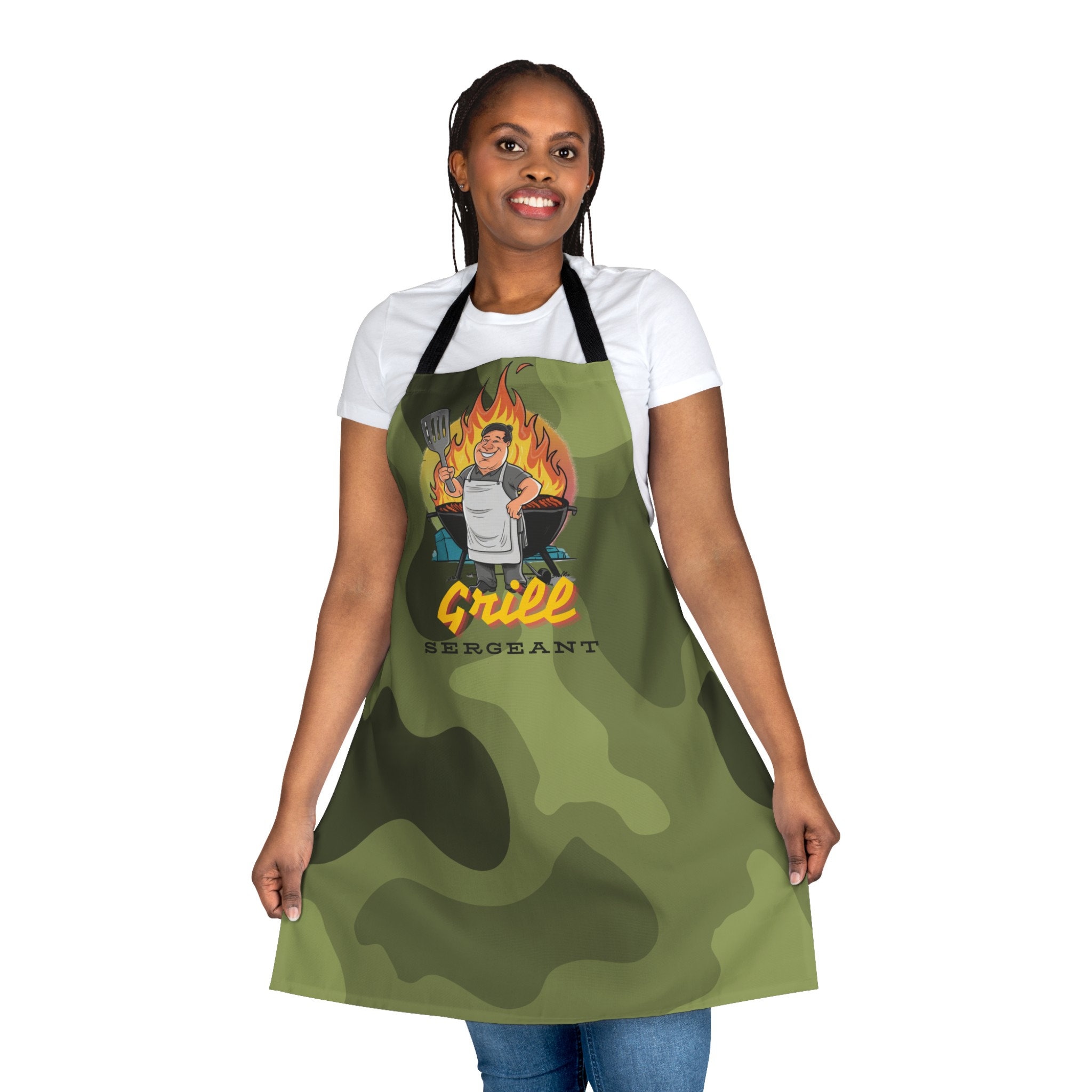Grill Sergeant BBQ Apron, 5-color Straps aopsummer Cookout, Military ...