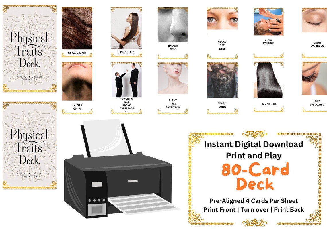 Tarot Oracle Deck Companion Physical Traits Deck. Instant Digital ...
