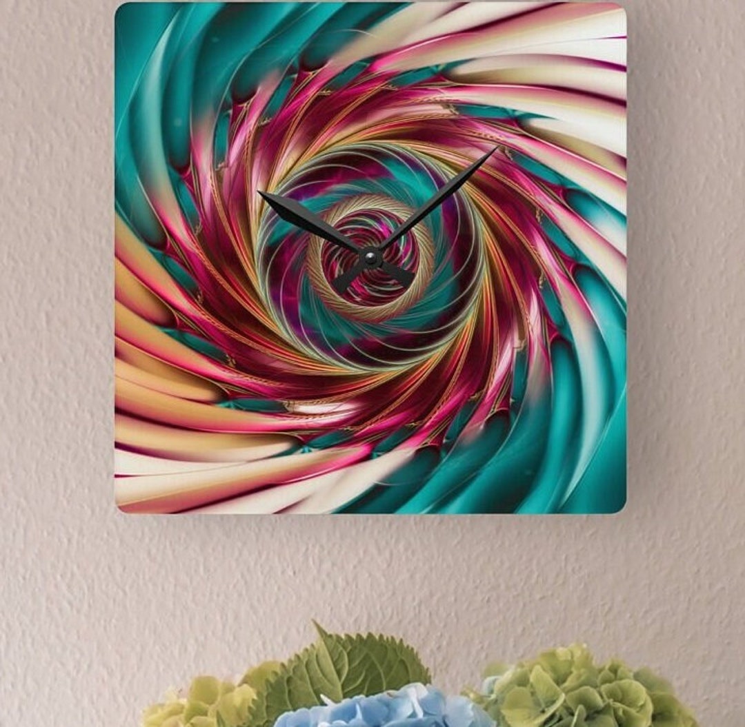 Wall Clock Abstract Interior Battery Operated Unique Wall Clock Gift ...