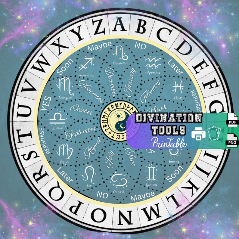 Printable Pendulum Board -instant Digital Download| Divination Tool ...