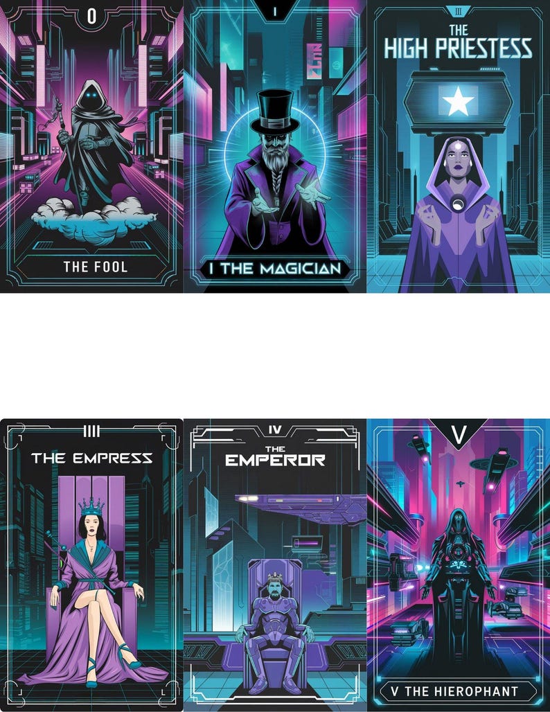 Cyberpunk Tarot Deck: 78-card Printable Tarot (digital Download) - Etsy