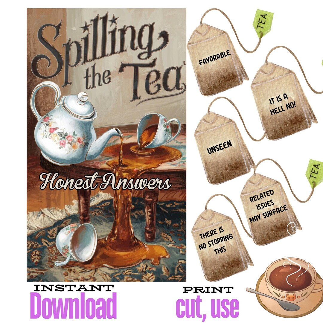 2 Deck Bundle Oracle Decks |printable |spilling the Tea- Honest Answers ...